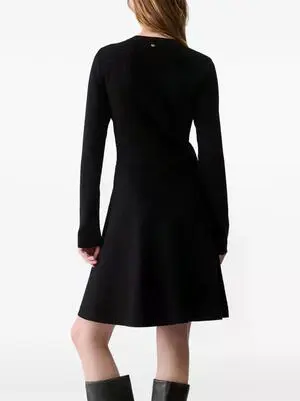 Liu Jo Knit Fit & Flare Dress With Golden Button Detail - Black