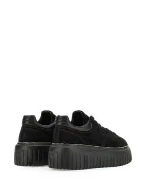 Hogan H-stripes Embellished Suede Sneakers