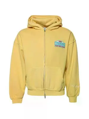 Rhude Tripoli Rally Team Zip-up Hoodie - Yellow