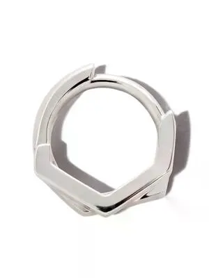 REPOSSI 18kt White Gold Antifer Two-row Single Hoop Earring