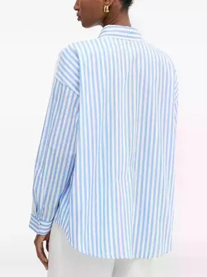 MORGAN Lace Trim Striped Shirt