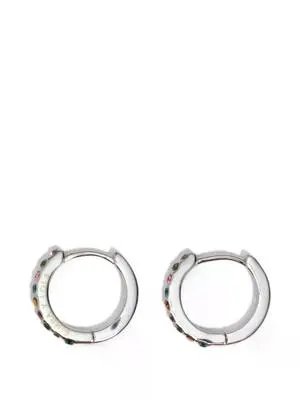Bimba Y Lola Small Hoop Earrings With Multicolor Crystals