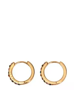 Bimba Y Lola Small Hoop Earrings With Multicolor Crystals - Gold