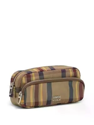 Bimba Y Lola Coated Chocolate Green Tartan Pocket Case - Neutrals
