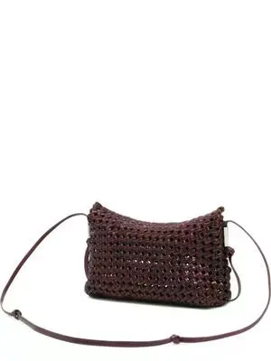 Bimba Y Lola Small Burgundy Plaited Leather Crossbody Bag - Red