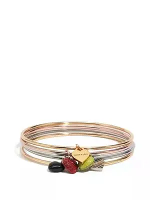 Bimba Y Lola Set Of 5 Heart Logo Bracelets - Gold