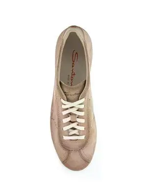 Santoni Perforated Suede Sneakers - Neutrals