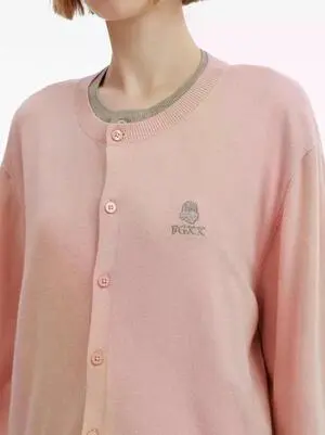 FINGERCROXX Logo-embroidered Layered Cardigan