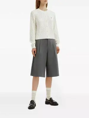 B+AB Cable-knit Bow-detail Cardigan - Neutrals