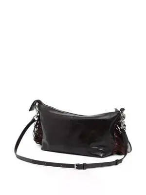 Bimba Y Lola Medium Burgundy Fringed Leather Madrid Bag