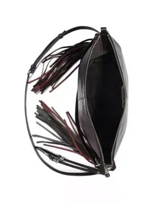 Bimba Y Lola Medium Burgundy Fringed Leather Madrid Bag