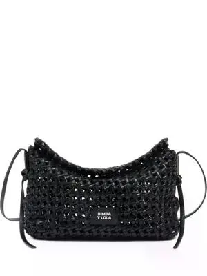 Bimba Y Lola Small Plaited Leather Crossbody Bag - Black