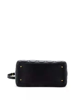 Dior Lady Bag Cannage Quilt Lambskin Satchel - Black