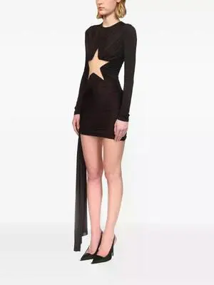 David Koma Star Detail Ruched Mini Dress