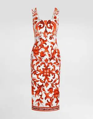 Dolce & Gabbana Majolica-print Poplin Short Dress - Multicolor