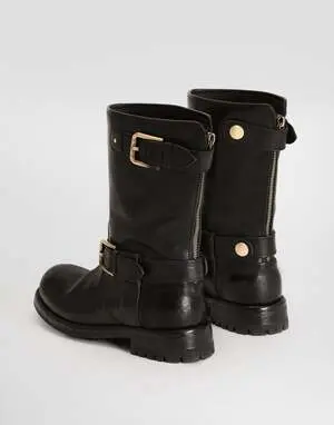 Dolce & Gabbana Calfskin Biker Boots Boots And Booties