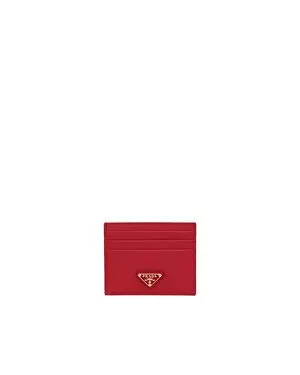 Prada Saffiano Leather Card Holder - Fiery Red