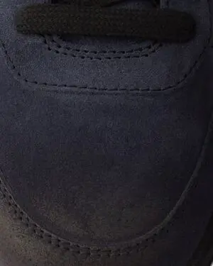 Prada Aged Suede Lace-up Sneakers With Shearling Lining
