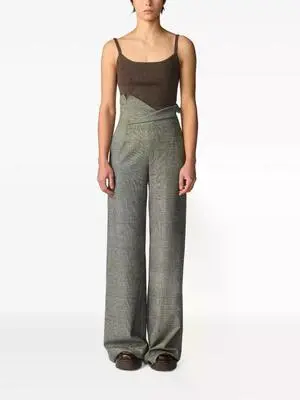 Monse Lapel-waistband Checked Trousers