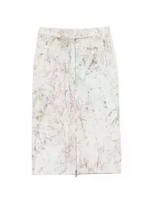 Tibi Calcimin Denim Zip-up Skirt - Neutrals