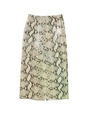 ALYSI Python-effect Elasticated Skirt - Neutrals