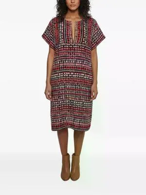Carolina Herrera Tweed Short-sleeve Midi Dress - Black
