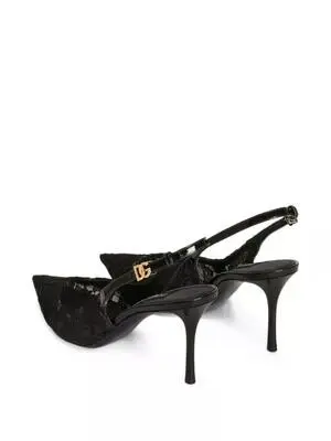 Dolce & Gabbana Lace Slingback Pumps - Black