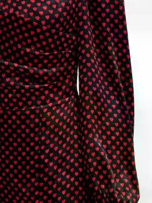 MORGAN Heart-print Ruched Midi Dress