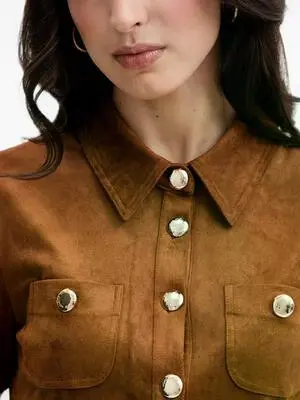 MORGAN Button-up Short-sleeve Mini Dress