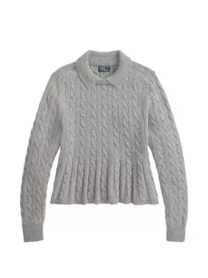 Polo Ralph Lauren Cable Wool-cashmere Peplum Jumper