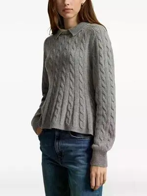 Polo Ralph Lauren Cable Wool-cashmere Peplum Jumper