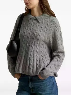 Polo Ralph Lauren Cable Wool-cashmere Peplum Jumper