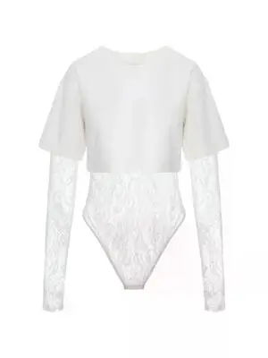 HAMZA Osaka Lace-panelled Top - White