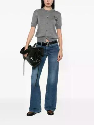 LOIS Lorna Logo-patch Wide-leg Jeans - Blue