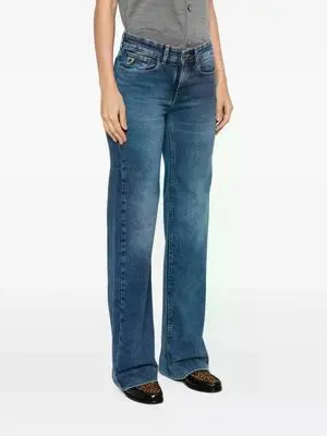 LOIS Lorna Logo-patch Wide-leg Jeans