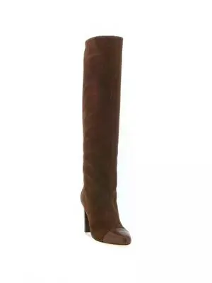 ODISSI Lia Panelled Suede Boots - Brown