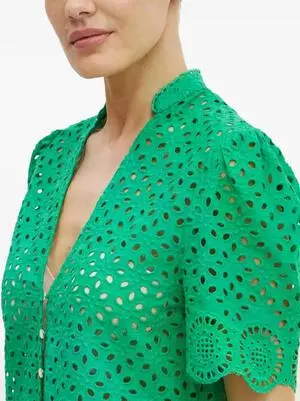 MORGAN Broderie-anglaise Scalloped Top