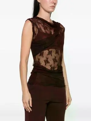 Imperial Draped Lace Top