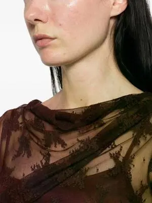 Imperial Draped Lace Top