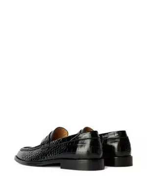 Our Legacy Light Croc-effect Leather Loafers