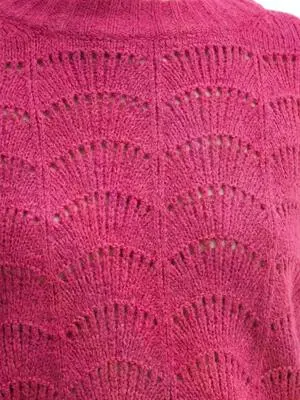 MORGAN Pointelle-knit Scalloped Sweater