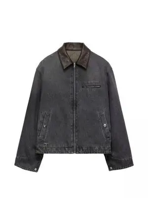 Prada Black Denim Blouson Jacket - Grey