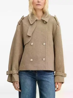 MORGAN Goyam Double-breasted Buckled-cuff Coat - Neutrals