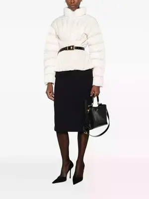 Elisabetta Franchi Quilted High-neck Jacket - Neutrals
