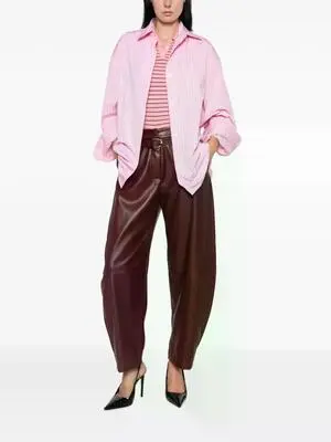 Imperial Belted Faux-leather Trousers