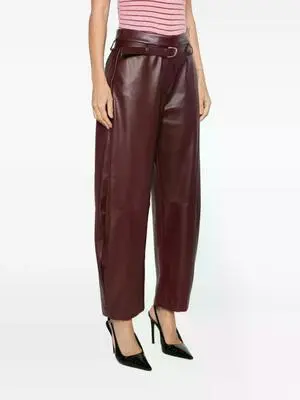 Imperial Belted Faux-leather Trousers
