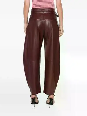 Imperial Belted Faux-leather Trousers
