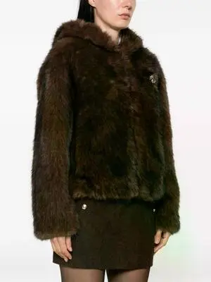 Maje Hooded Faux-fur Coat