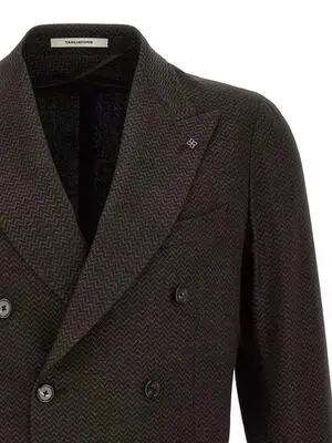 Tagliatore Montecarlo Herringbone Double-breasted Blazer - Brown