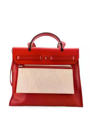 Hermès Herbag Zip Berline Vache Canvas And Leather 31 Shoulder Bag